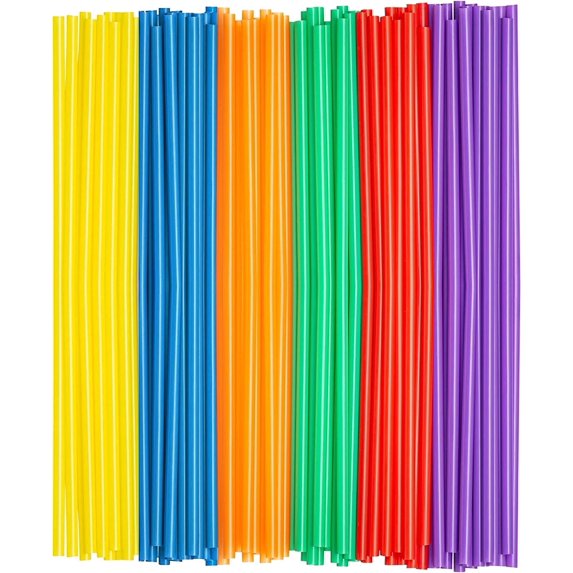 Comfy Package 10” Straight Long Disposable Straws, Assorted 500-Pack ...