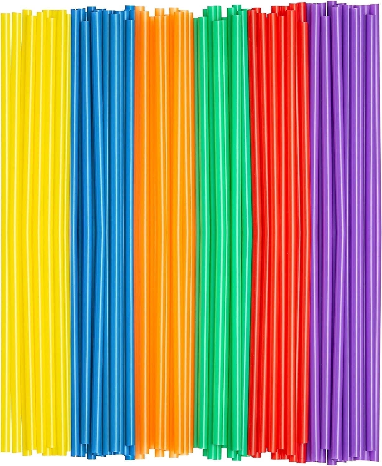 Comfy Package 10” Straight Long Disposable Straws, Assorted 500-Pack ...