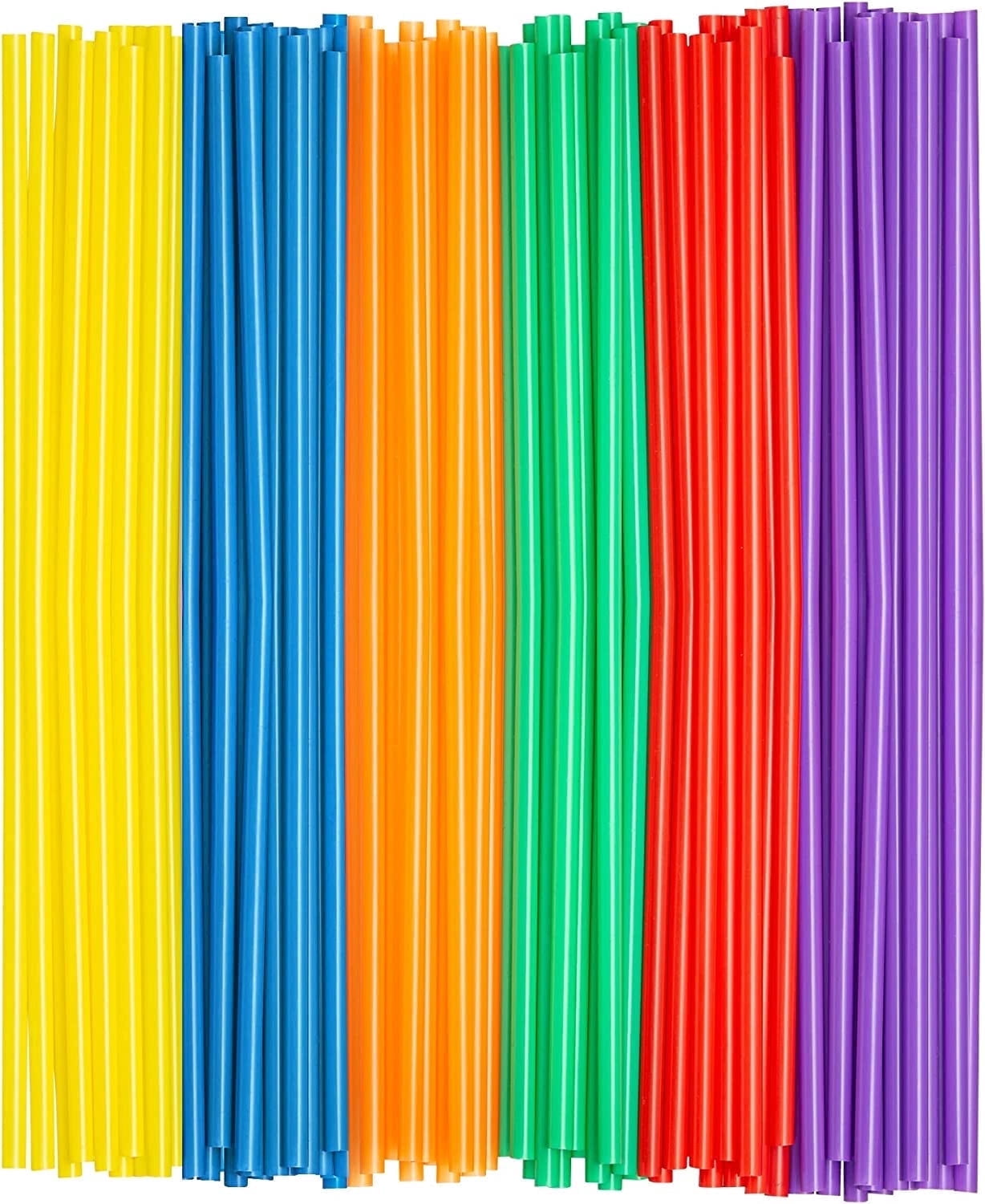 Comfy Package 10” Straight Long Disposable Straws, Assorted 500-Pack ...