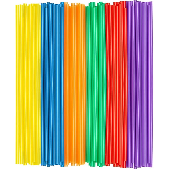 Comfy Package 10” Straight Long Disposable Straws, Assorted 500-Pack ...