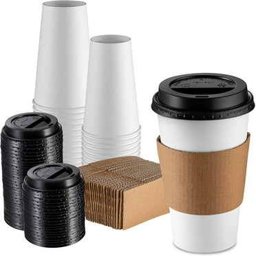 CHARMOUNT 100 Pack 12 oz Single Use Disposable Coffee Cups, Insulated ...
