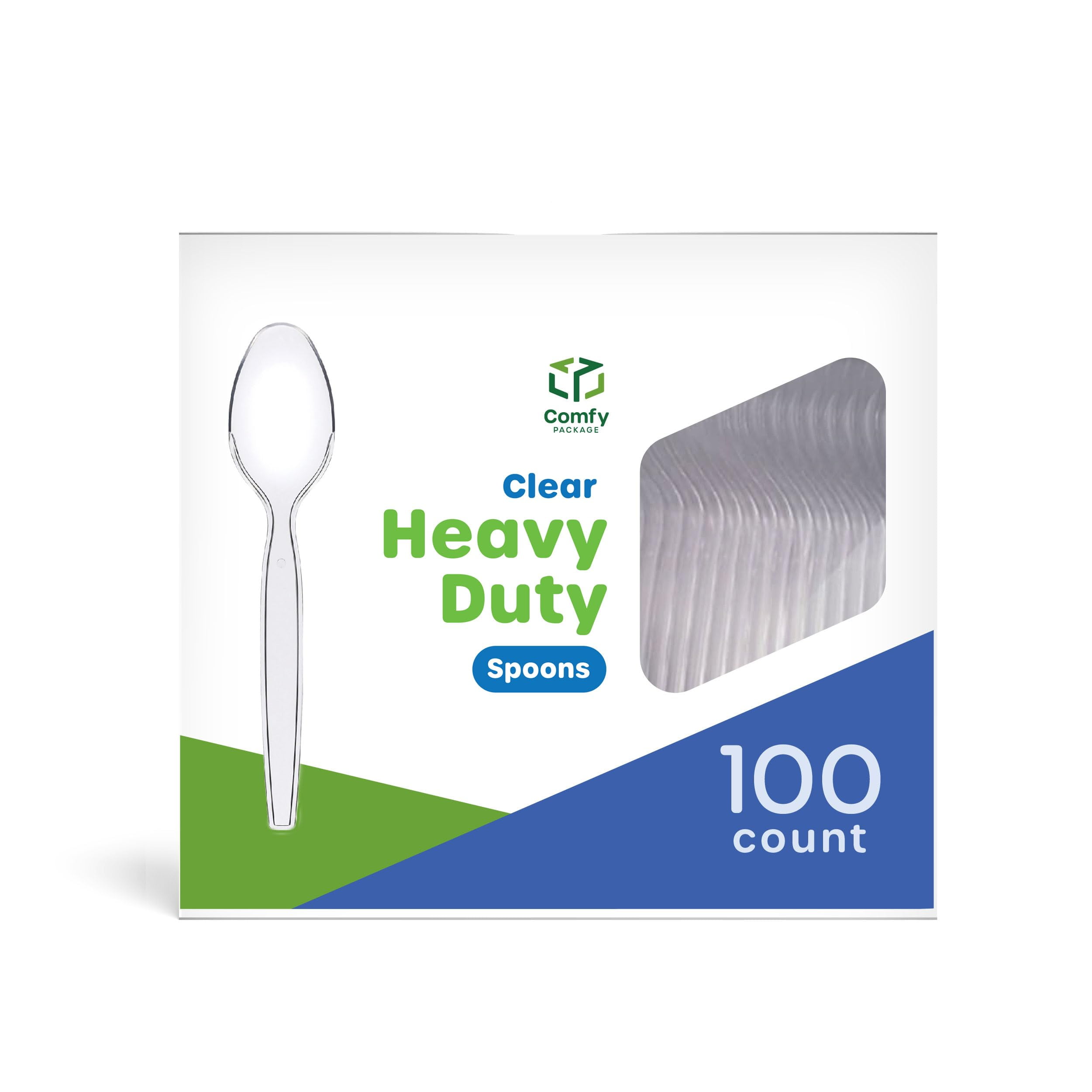 Comfy Package [100 Pack] DEF29 Heavy Duty Disposable Clear Plastic ...
