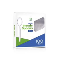 200 Disposable Plastic Spoons Heavy Duty Cutlery Utensils Party ...