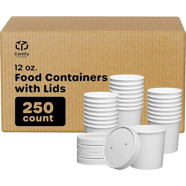 Comfy Package 12 Oz Disposable Food Containers, Soup, Ice Cream, Salad ...