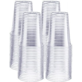 Stock Your Home 16 oz Clear Plastic Cups with Lids Bulk Set of 50 for ...