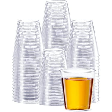 Comfy Package 9 Oz Disposable Shot Glasses Clear Plastic Cups, 100-Pack ...