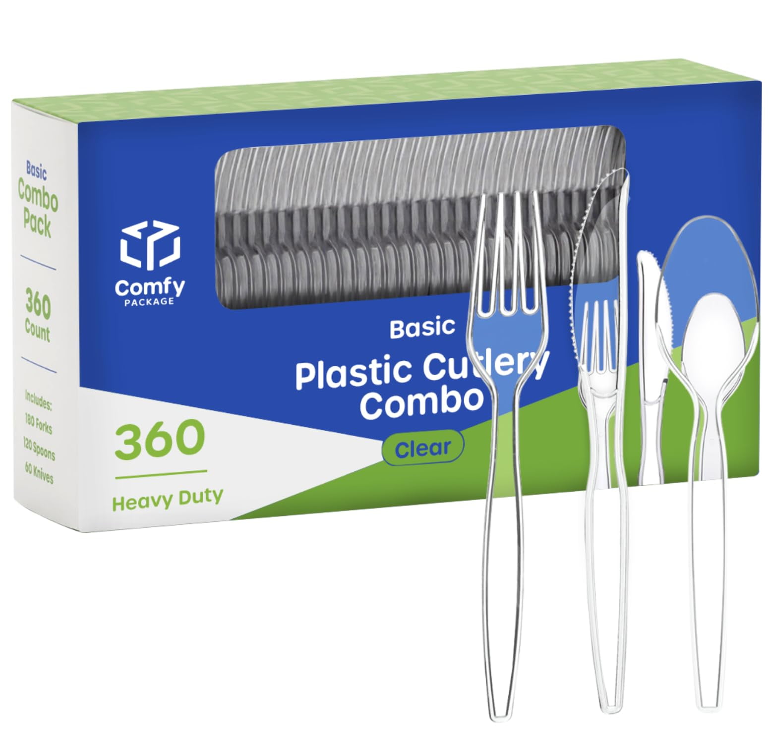 Comfy Package [360 Combo RRF12 Pack] Basic Clear Plastic Silverware ...
