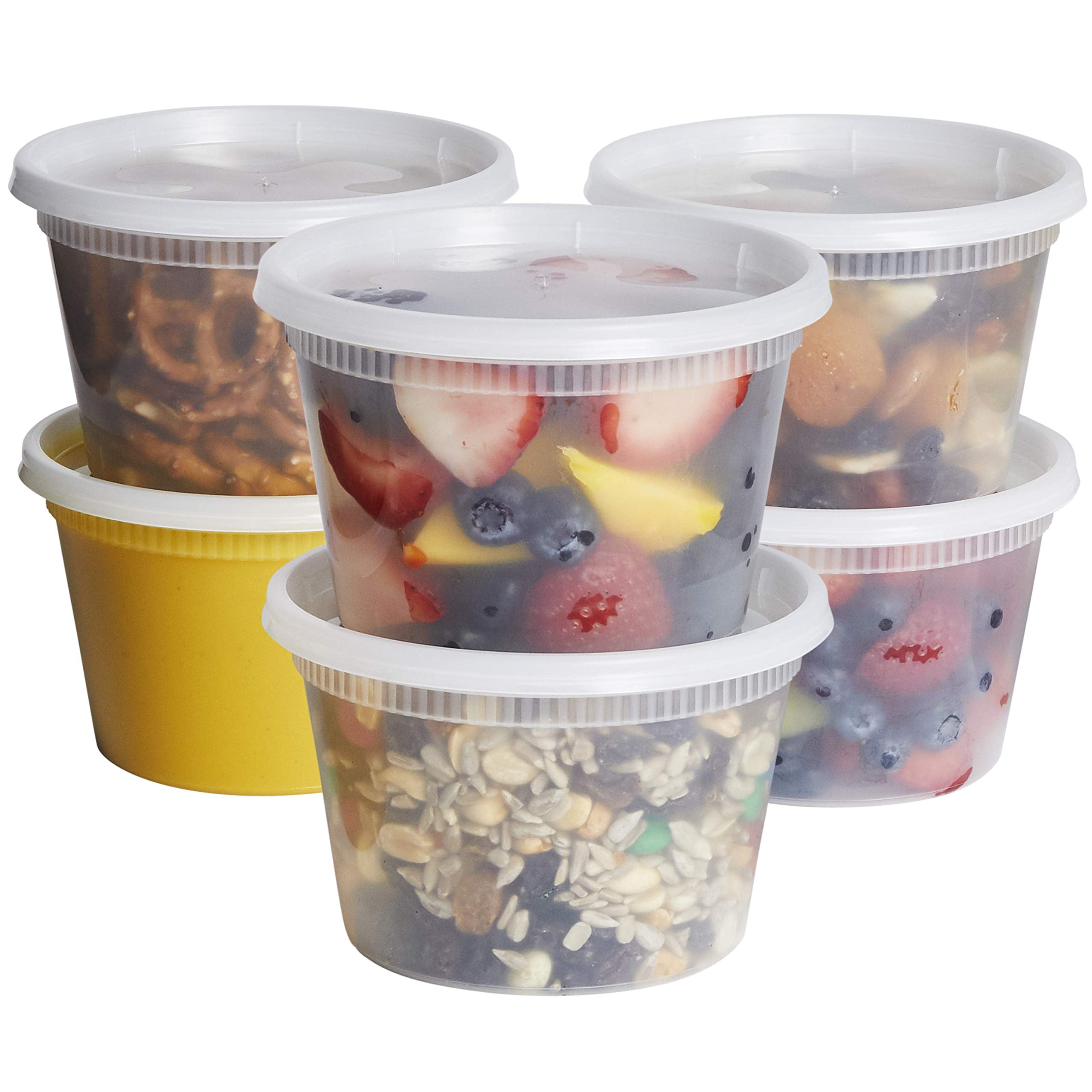 Comfy Package [48 Sets] 16 oz. Plastic Deli Disposable Food Storage ...