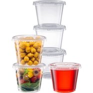 EDI Clear Plastic Disposable Cups with Lids, 2 oz, 50 Pack - Ideal for ...