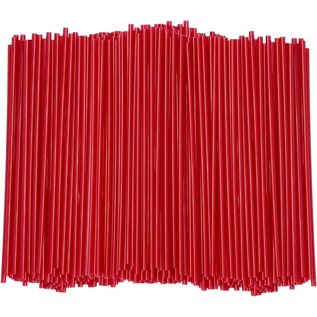 Comfy Package Red 5-inch Long Plastic Drink Stirrer Straws - 1000-Pack ...