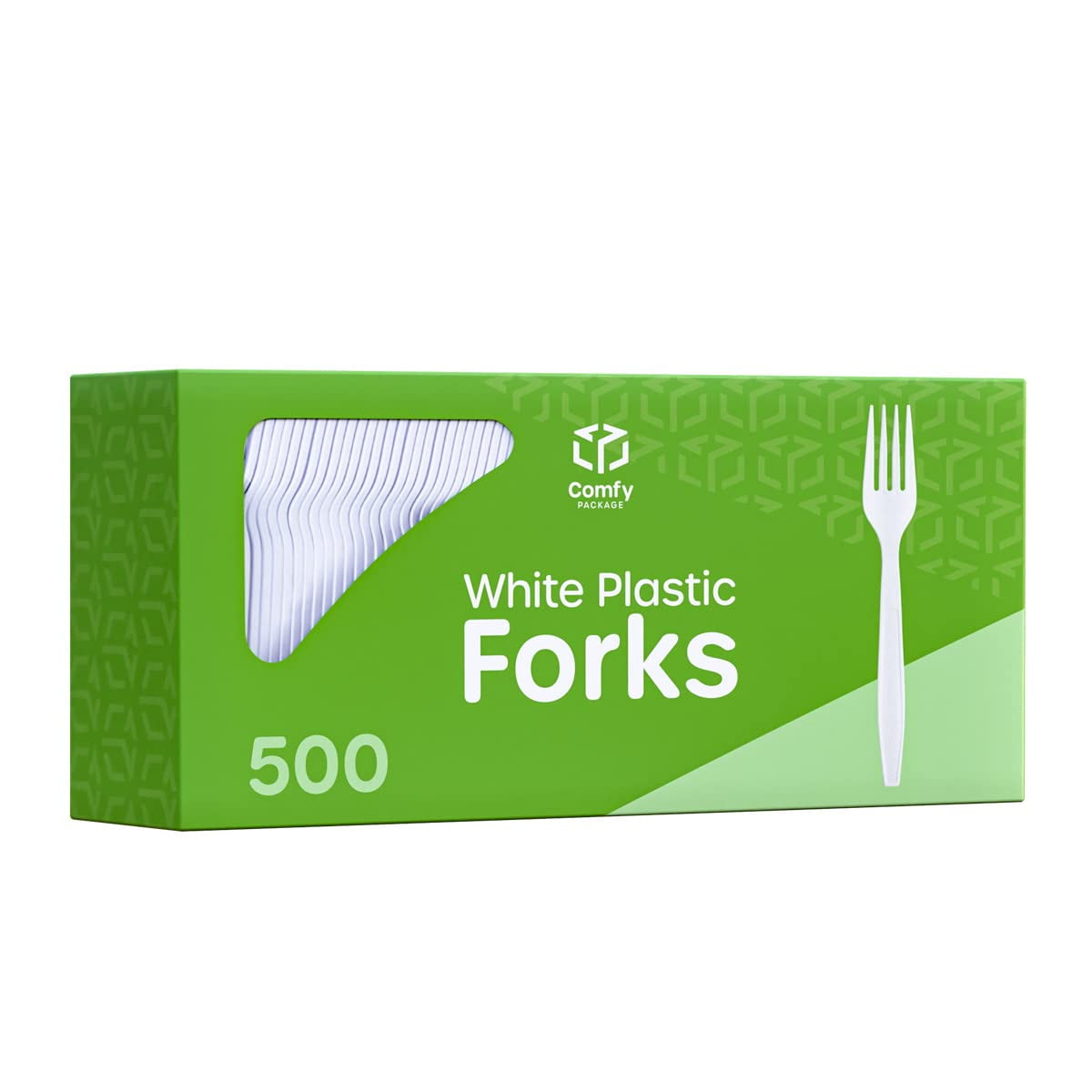 Comfy Package [500 Count] IEF31 Heavy Duty White Plastic Forks, Extra ...