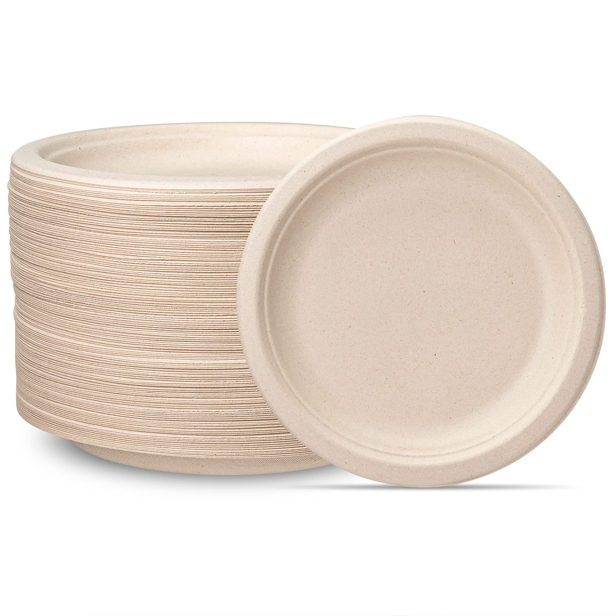 Comfy Package 7 Inch MMF7 Heavy-Duty Kraft Paper Plates - 125 Pack, 100 ...