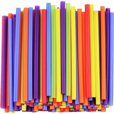Bouanq 100pcs Disposable Smoothie Straws With Spoon Assorted Colors ...
