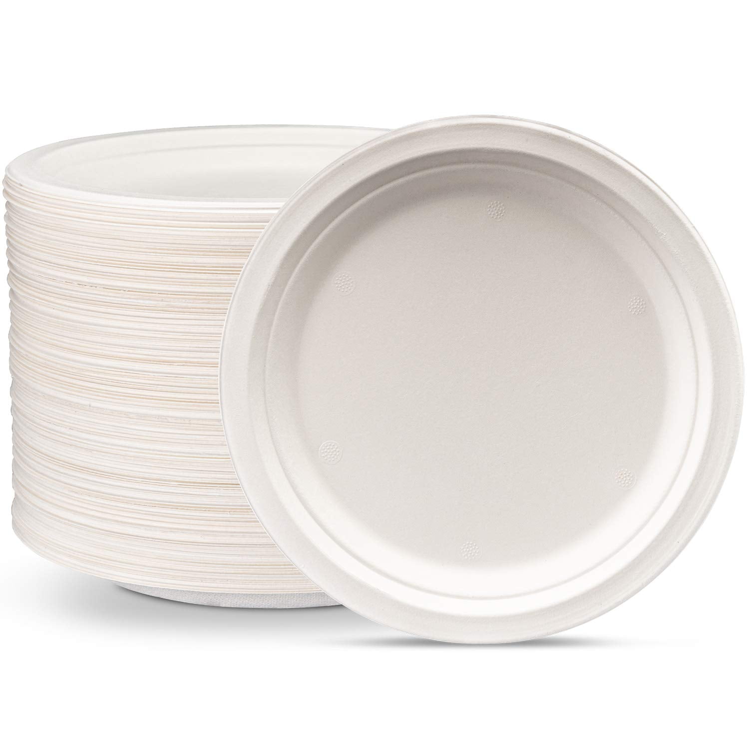 Comfy Package [9 Inch MMF7 - 125 Pack Heavy-Duty White Paper Plates ...