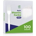 Comfy Package Heavy Duty Disposable Plastic Forks, 100-Pack, White ...