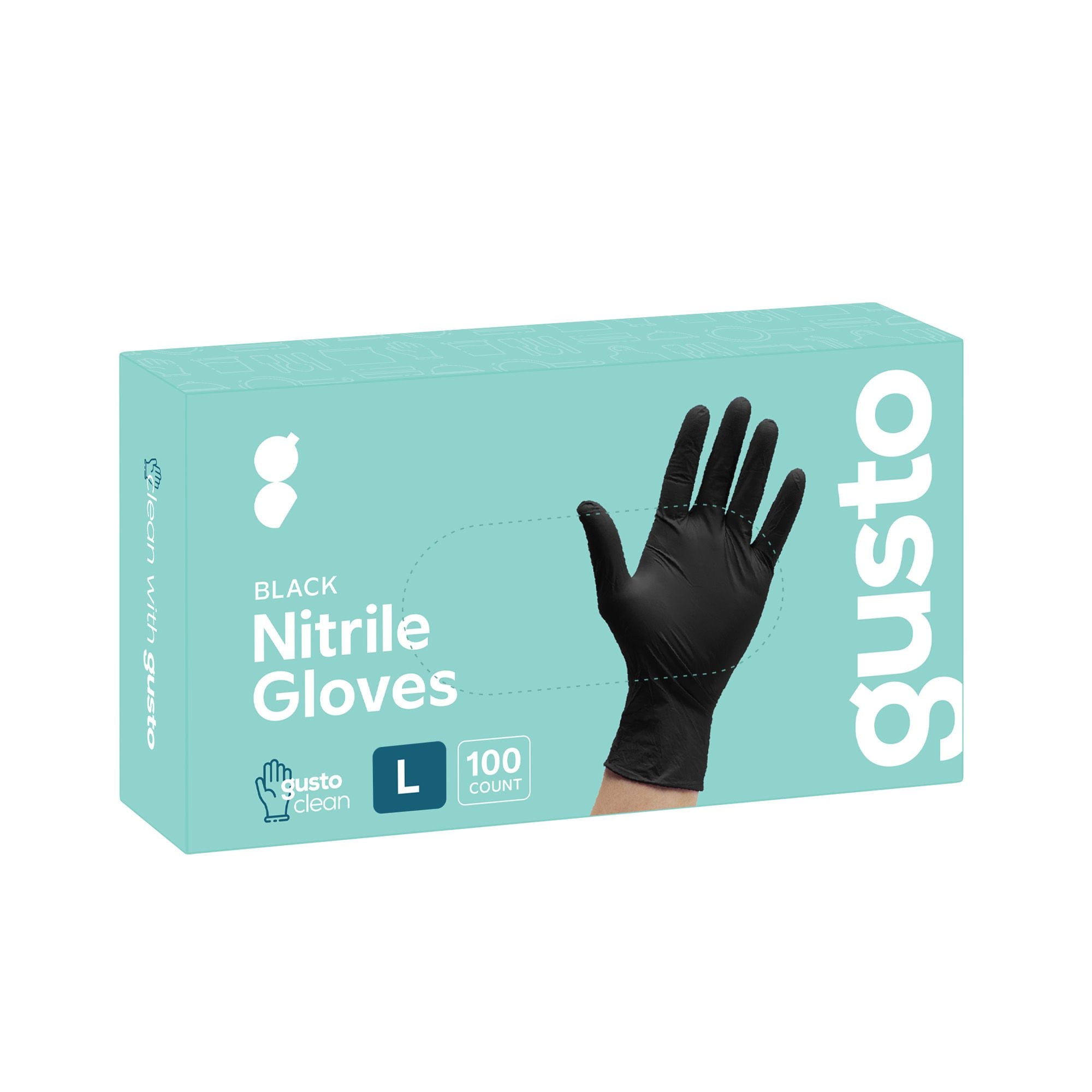 Comfy Package 200-Pack Large Black Nitrile Disposable Gloves, Latex-Free Food Prep Gloves for ...