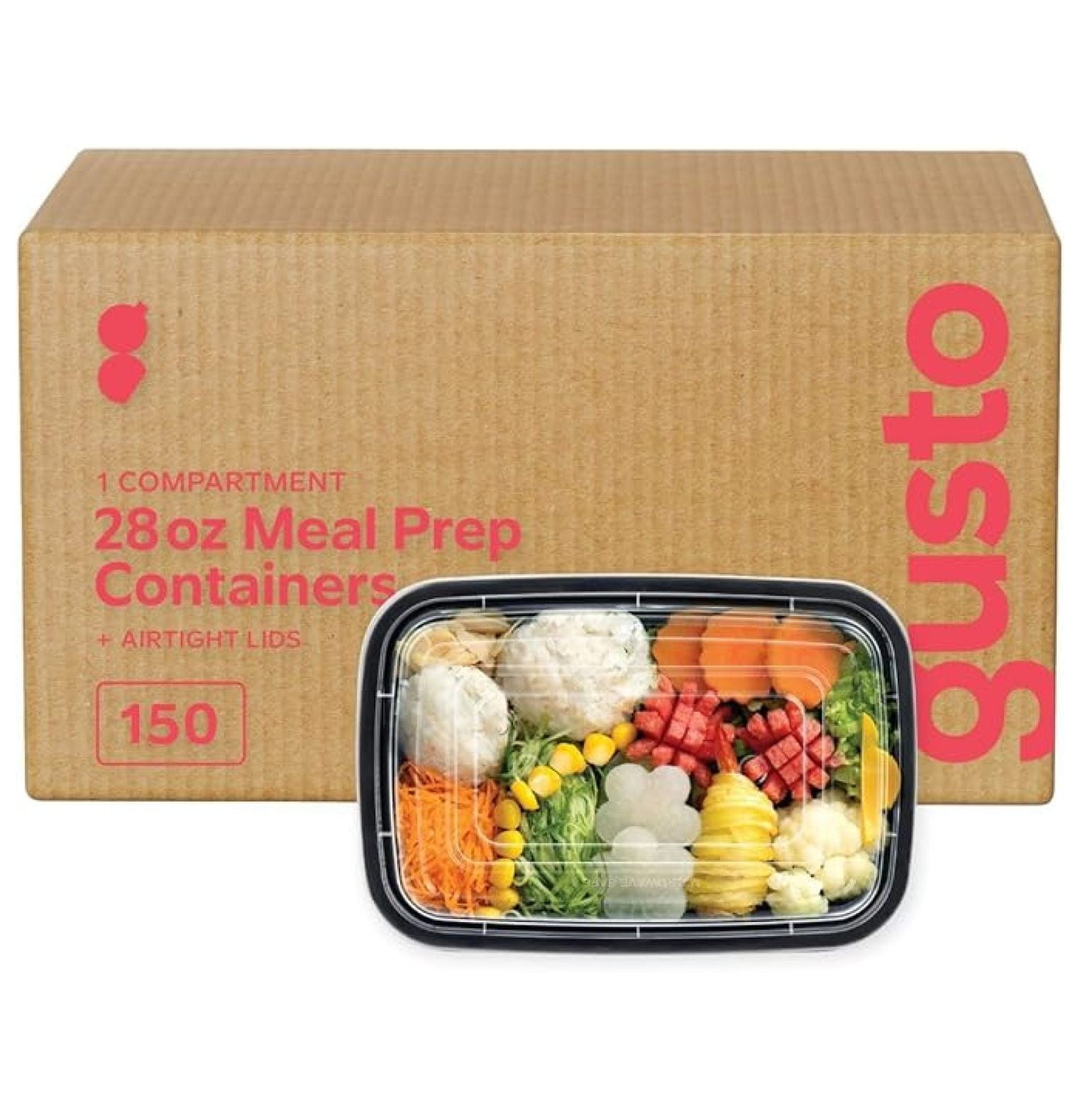 Comfy Package [Case of 150 28 oz. 1 Compartment Meal Prep Containers ...