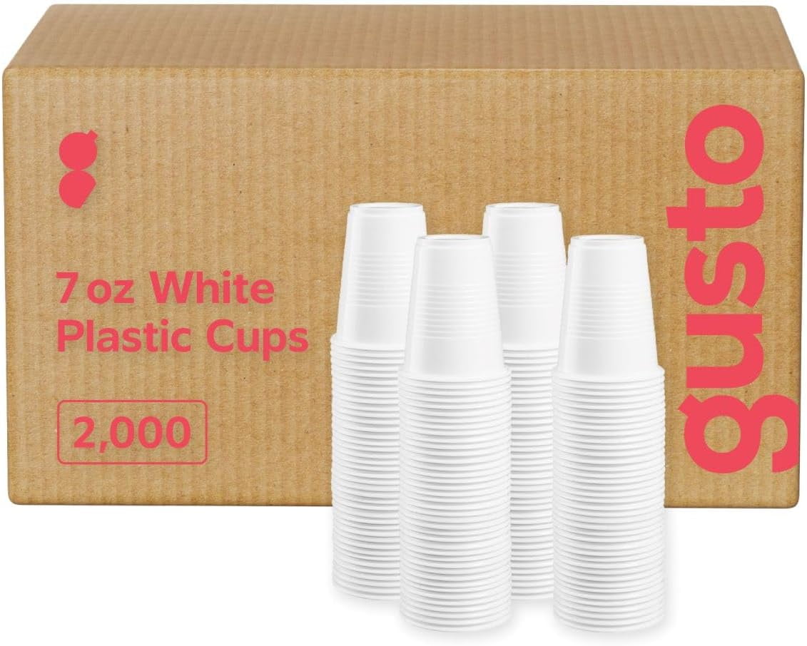 Comfy Package [Case of 2,000 7 oz. White Plastic Cups - Cold White Cups ...