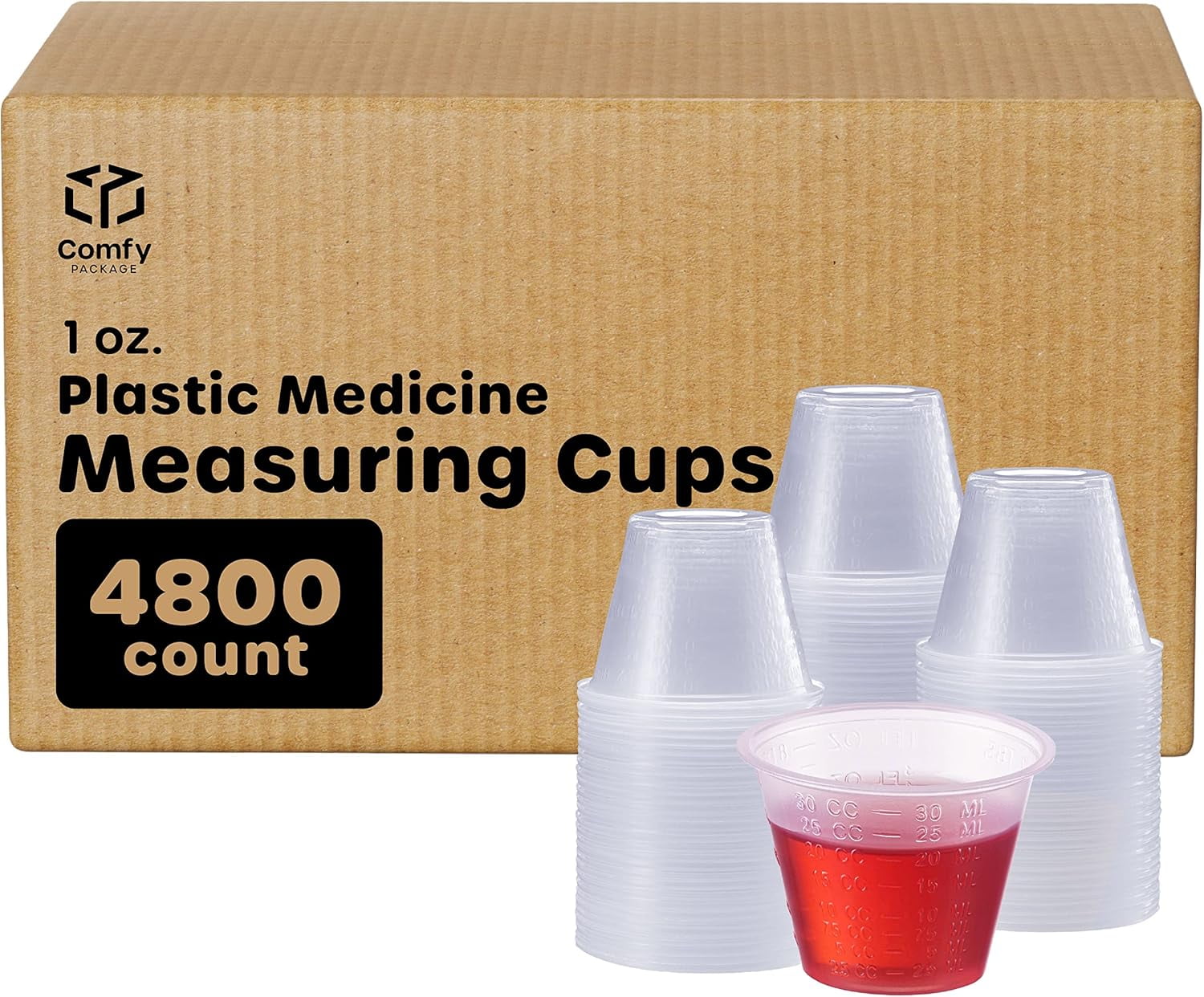 Comfy Package [Case of 4,800] 1 oz. Plastic Disposable Medicine ...