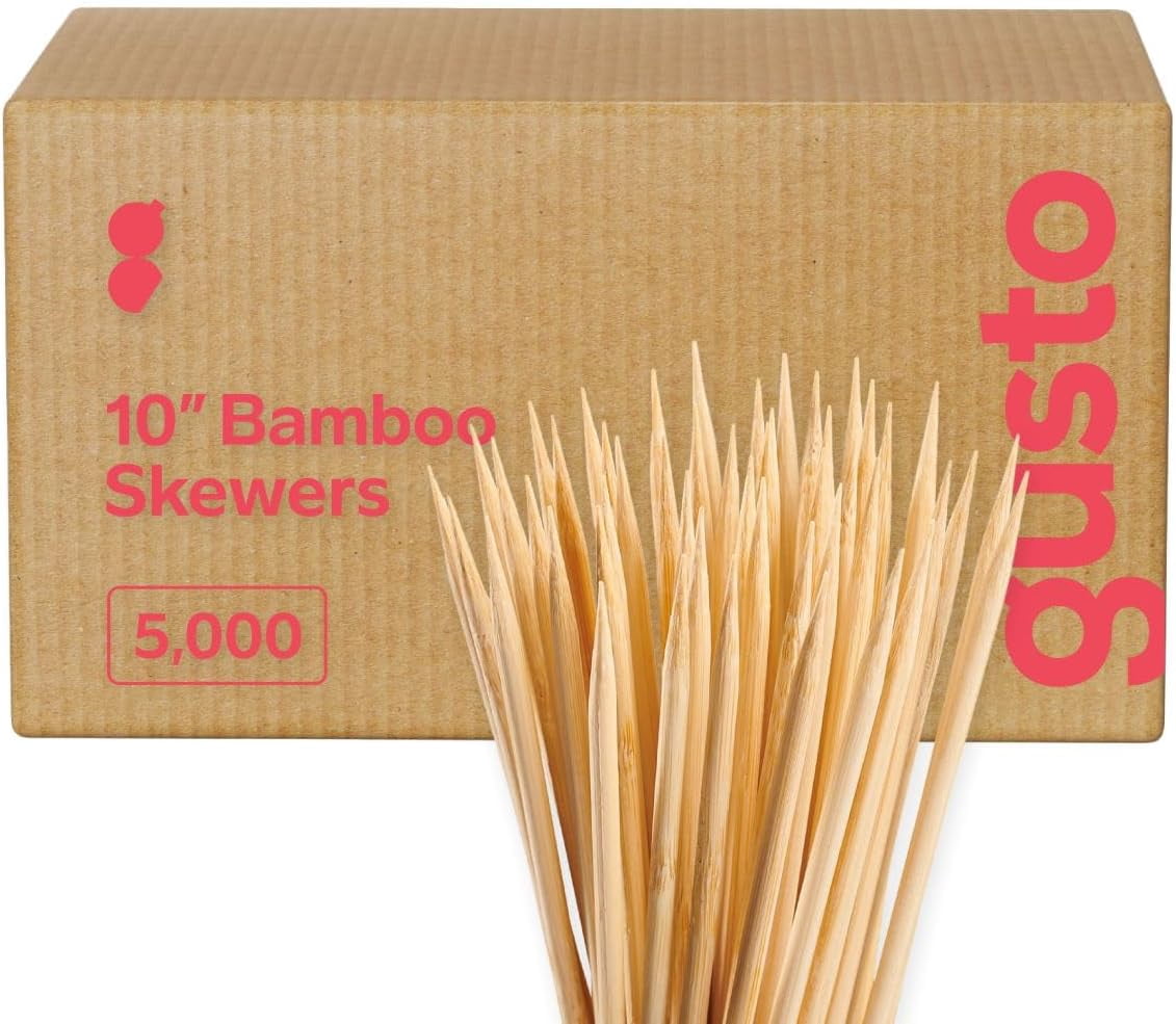 Comfy Package [Case of 5,000] 10 Inch Bamboo Wooden Skewers For ...