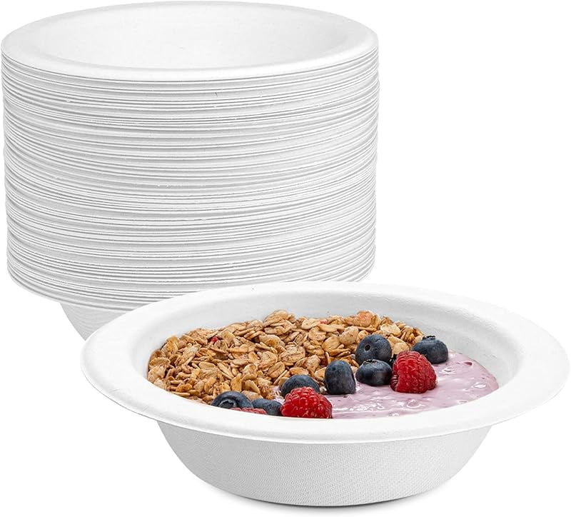 Comfy Package [Case of 500 100% Compostable White Paper Bowls, 16 oz ...