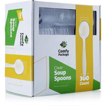 PLASTICPRO Premium Heavy Duty Disposable Soup Spoons, Everyday Use ...
