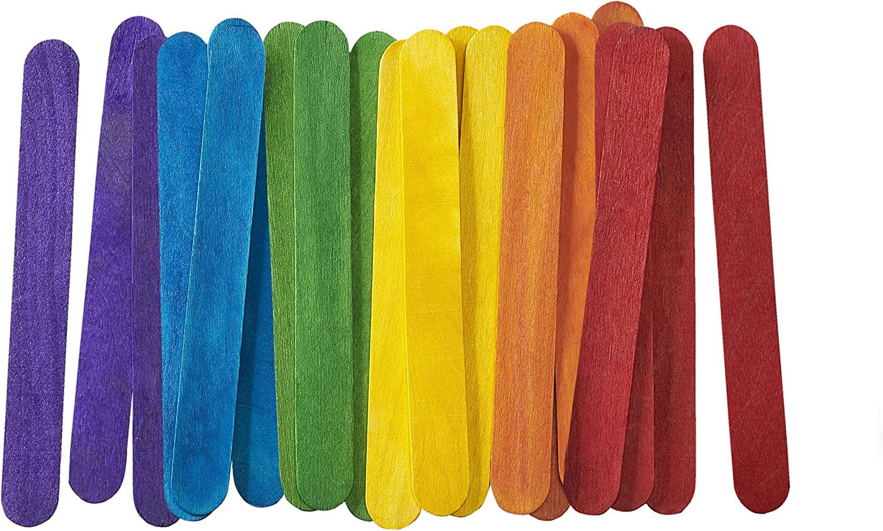 100 pcs Natural Wood Popsicle Sticks Wooden Craft Sticks Wax 4-1/2" x 3 ...