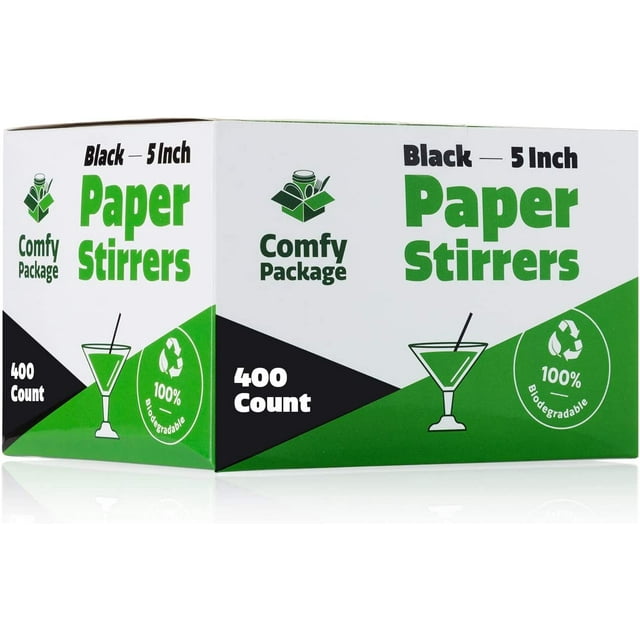 Comfy Package Paper Stirrer and Straw for Coffee and Cocktails ...