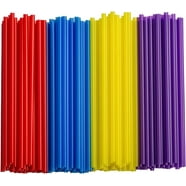 Diamond Disposable Plastic Drinking Straws, Bendable, Neon, 100 Ct ...