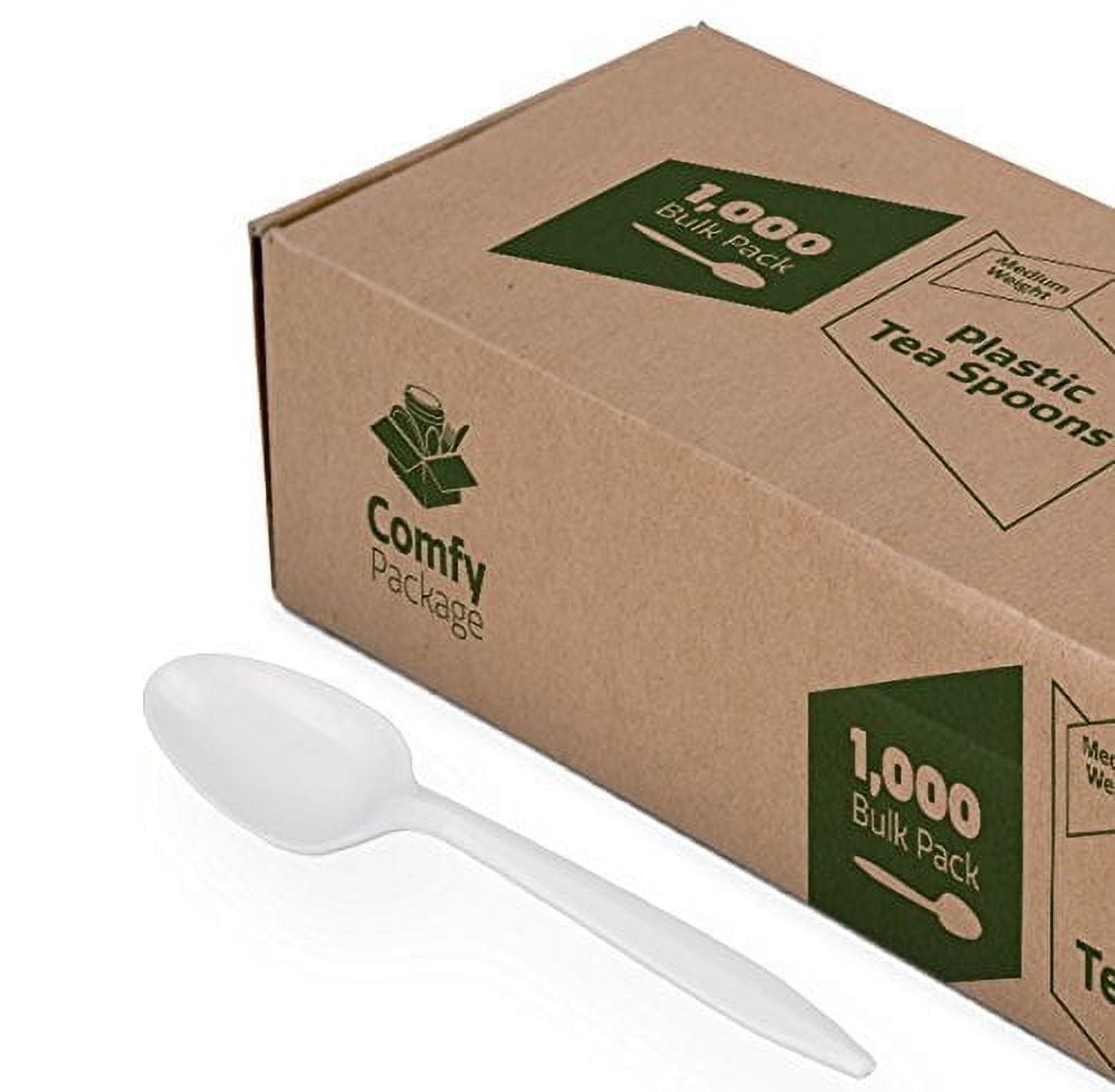 Comfy Package Plastic Tea Spoons Medium Weight - White (1000 Count ...