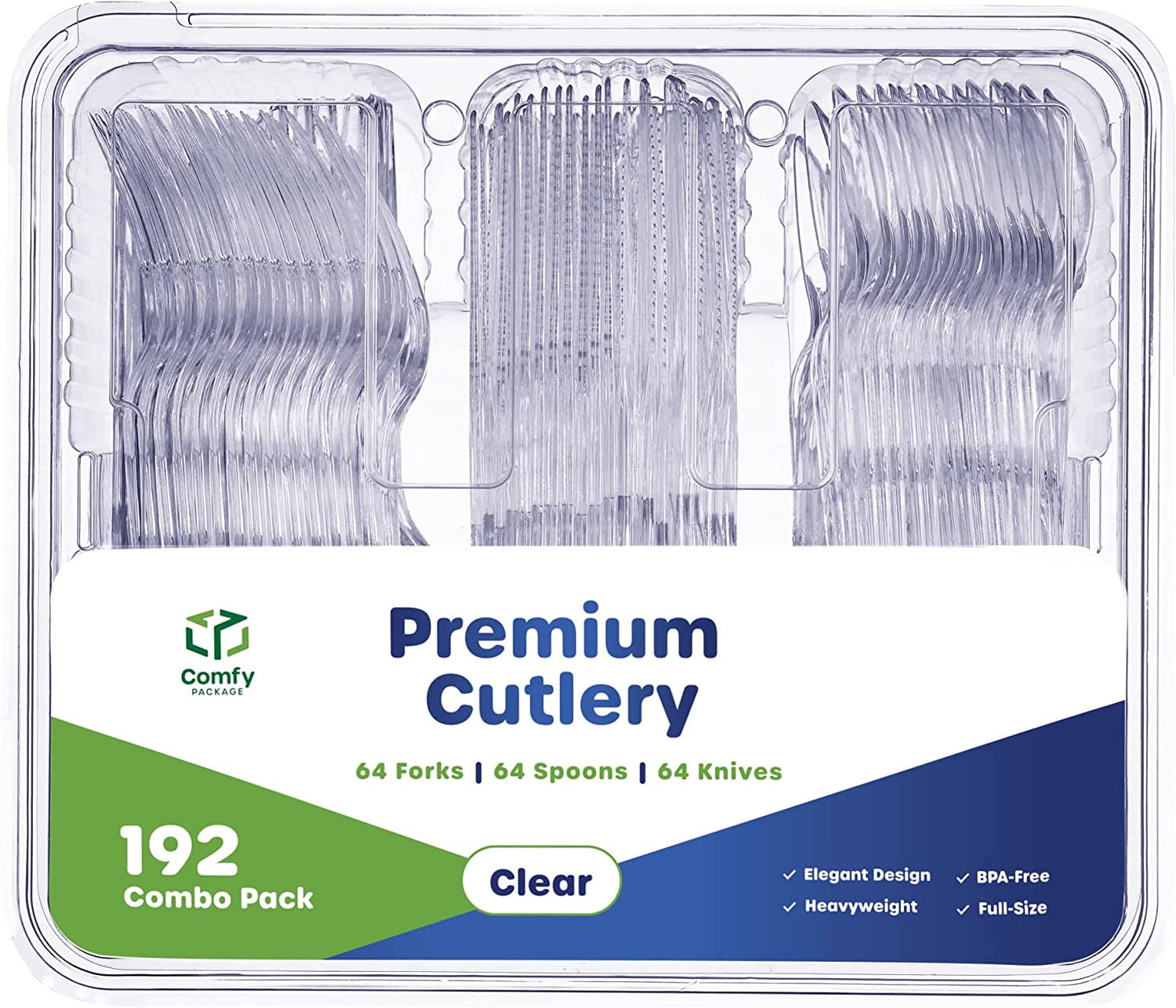 Comfy Package Premium Plastic Silverware Heavy Duty Disposable Cutlery ...