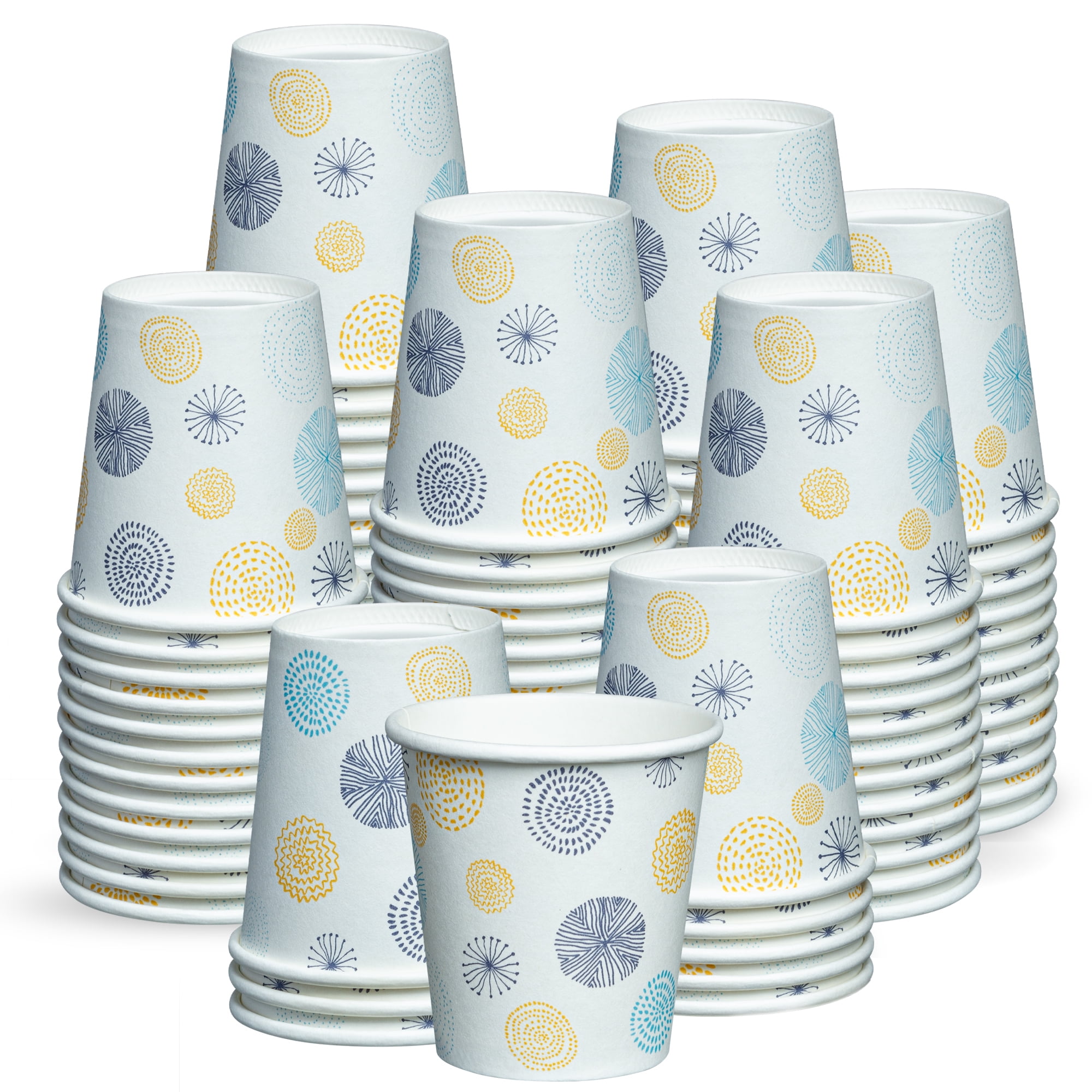 Comfy Package Small Paper Cups 3 Oz Floral Disposable Cups for Espresso ...
