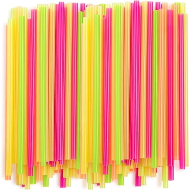 Comfy Package 10” Straight Long Disposable Straws, Assorted 500-Pack ...