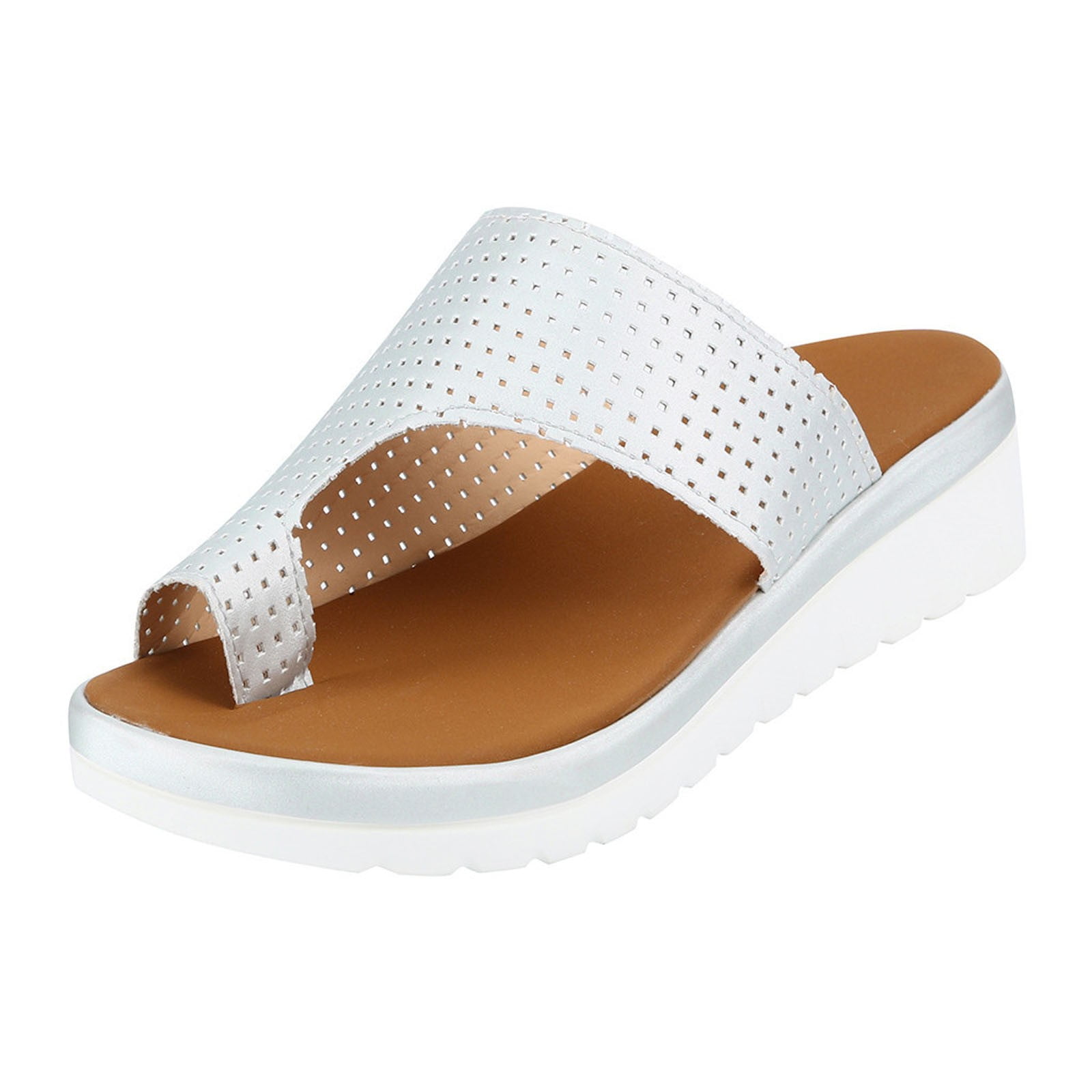 Comfy Thick Soled Flat Sole PU Leather Shoes for Womens Orthopedic ...