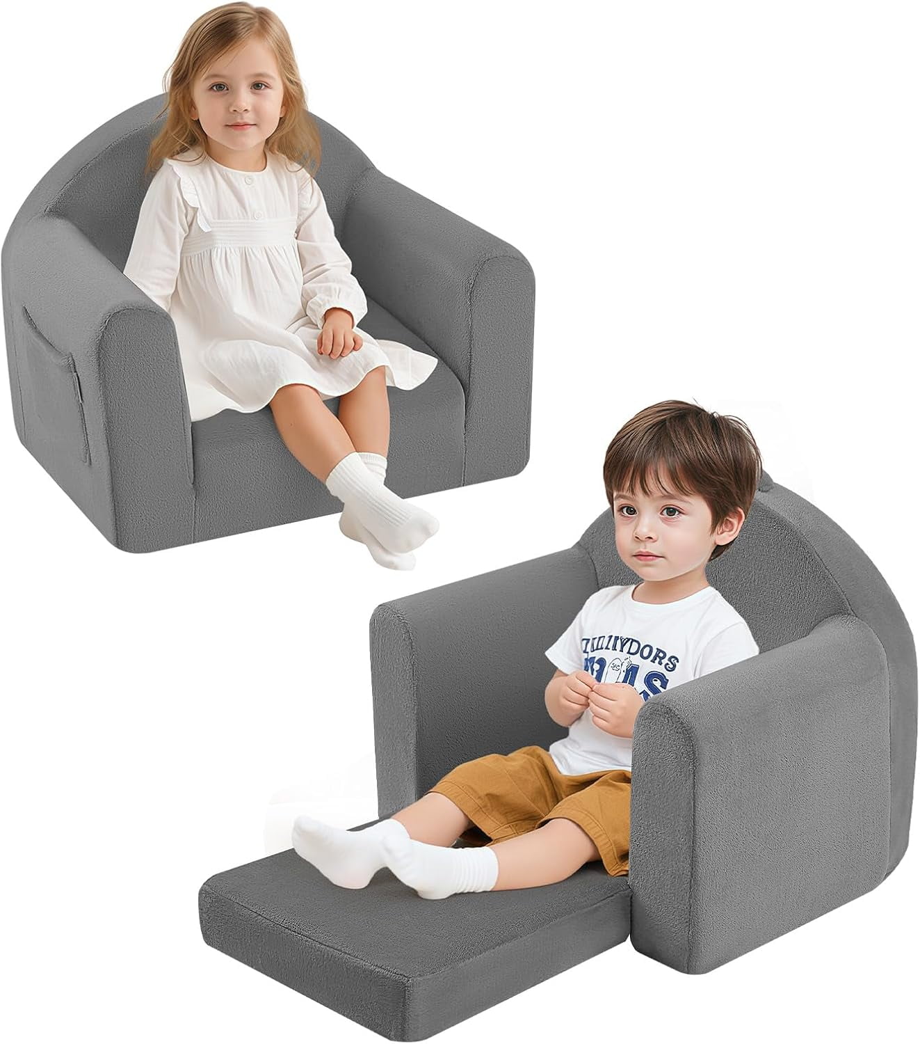 Comfy Plush Folding Toddler Chair, Fold Out Kids Couch Sofa ...