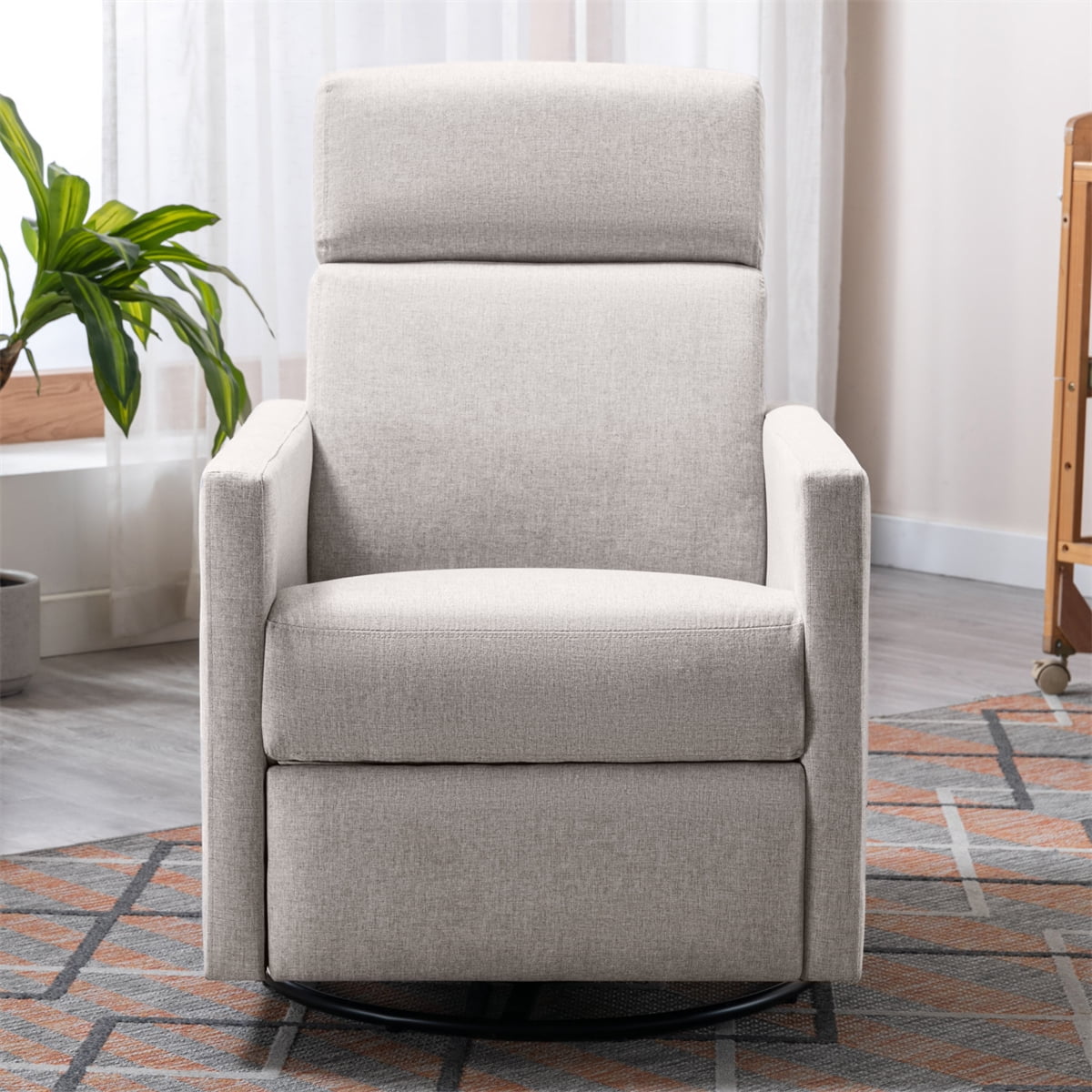 Comfy Rocker Nursery Chair, 361 Degree Rotating Gliding Rocking Chair ...