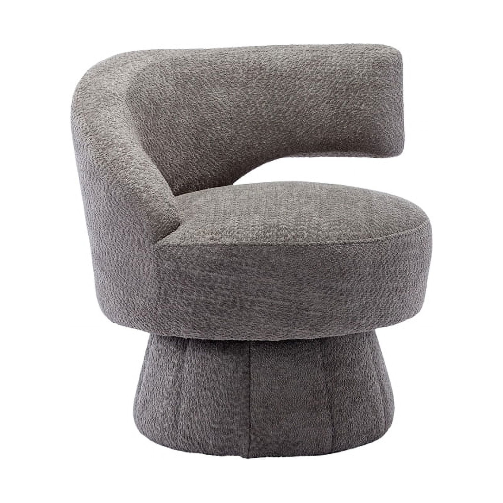 Comfy Round Club Chair with Solid Wood Frame, 360-Degree Swivel Barrel ...