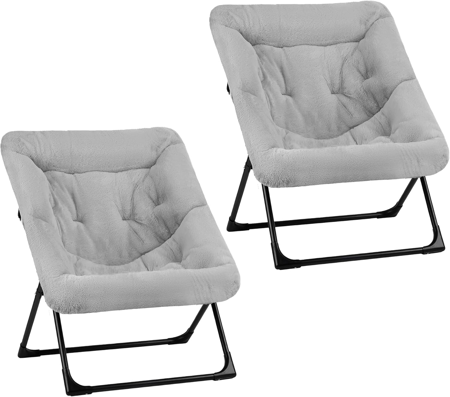 Comfy Saucer Chair for Adults, Set of 2, Soft Faux Fur Bedroom Chair ...