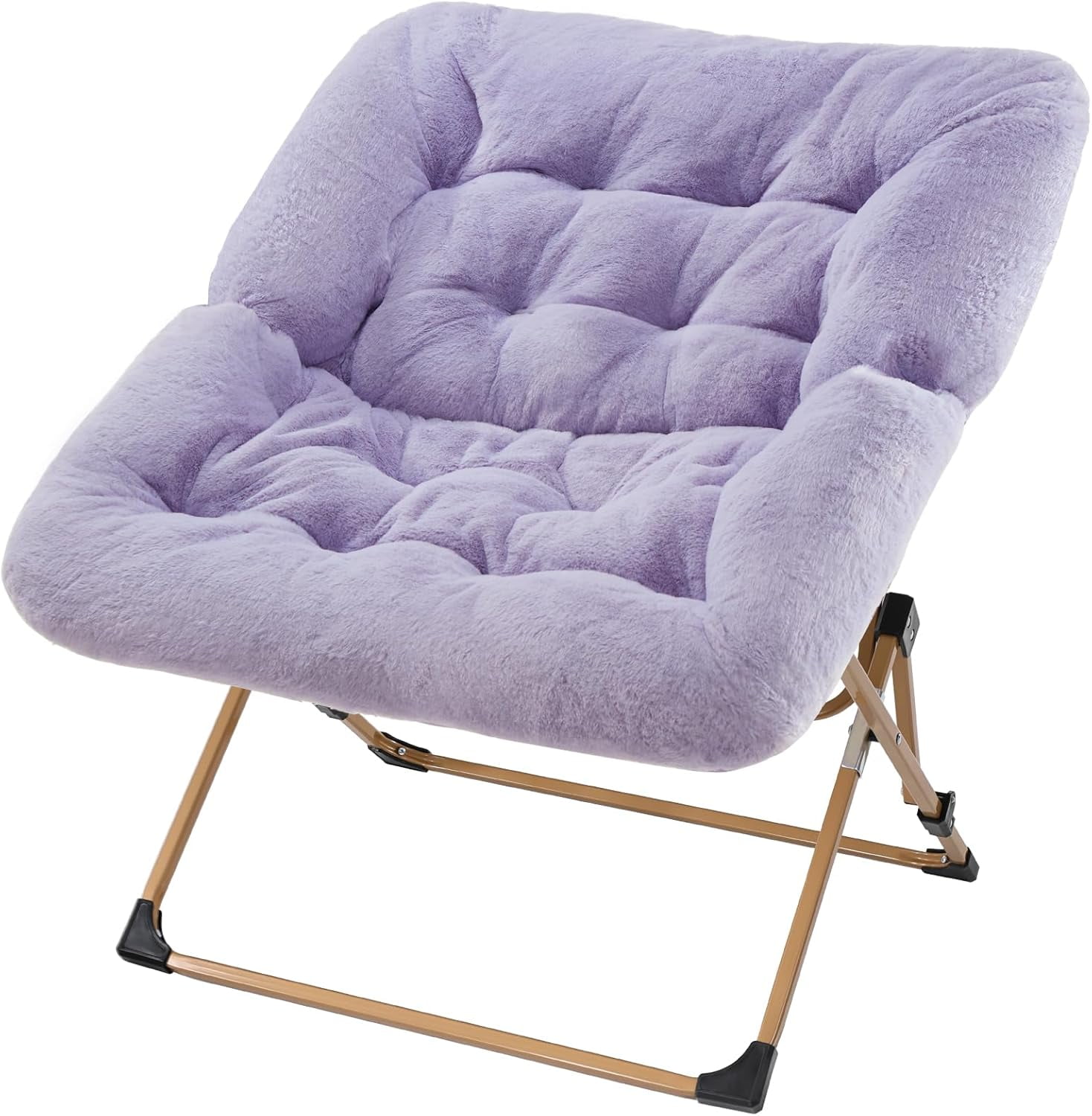 Comfy Saucer Chair for Adults, Soft Faux Fur Folding Lounge Chair for ...