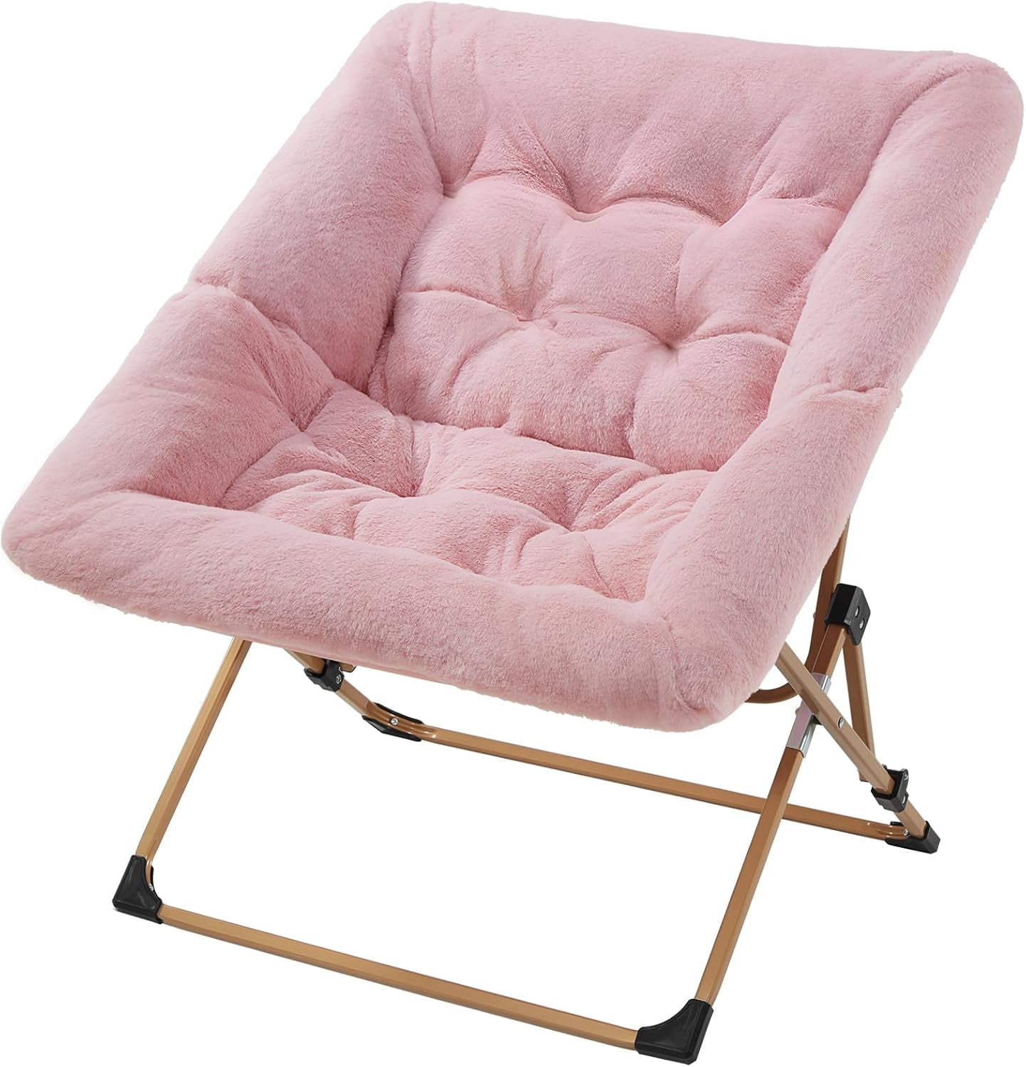 Comfy Saucer Chair for Adults, Soft Faux Fur Folding Lounge Chair for ...