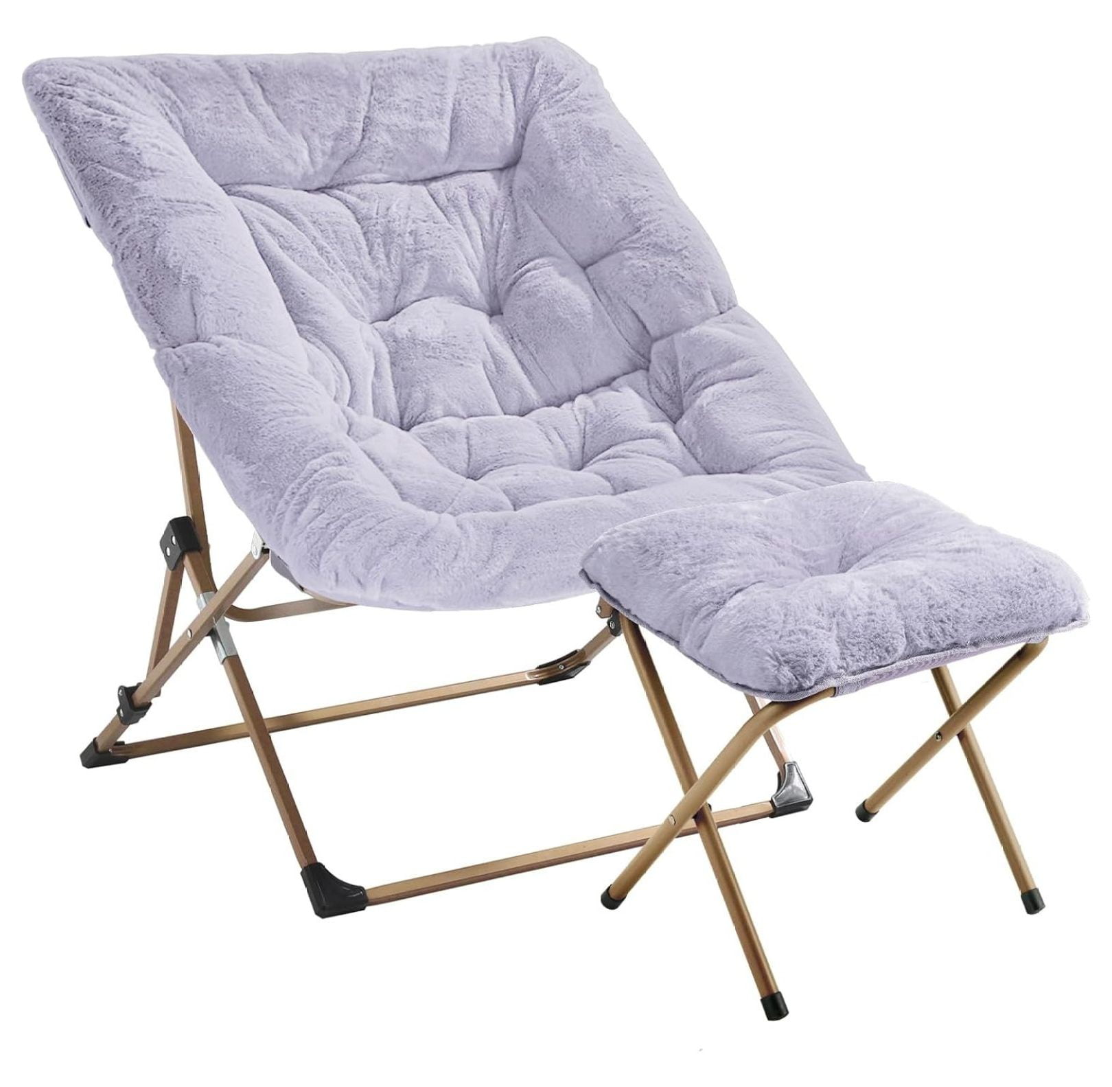 Comfy Saucer Chair for Adults, Soft Faux Fur Folding Lounge Chair for ...