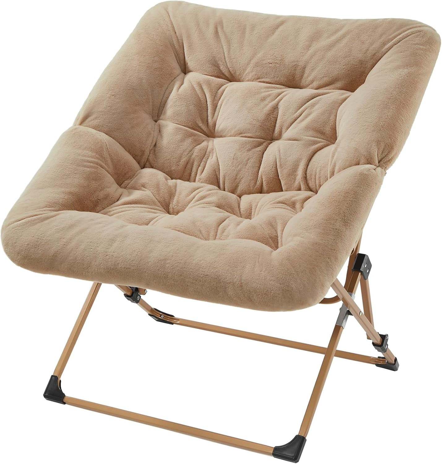 Comfy Saucer Chair for Adults, Soft Faux Fur Folding Lounge for Bedroom ...