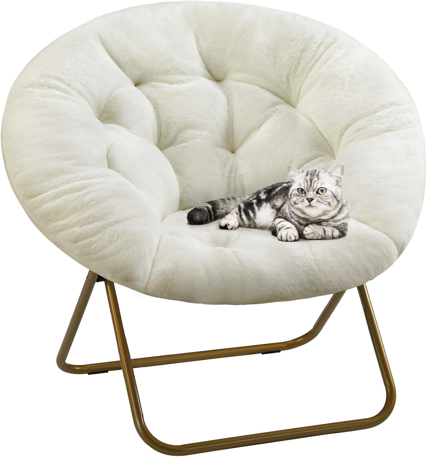Comfy Saucer Chairs Cozy Faux Fur Soft Lounge Cute Folding Bedroom ...