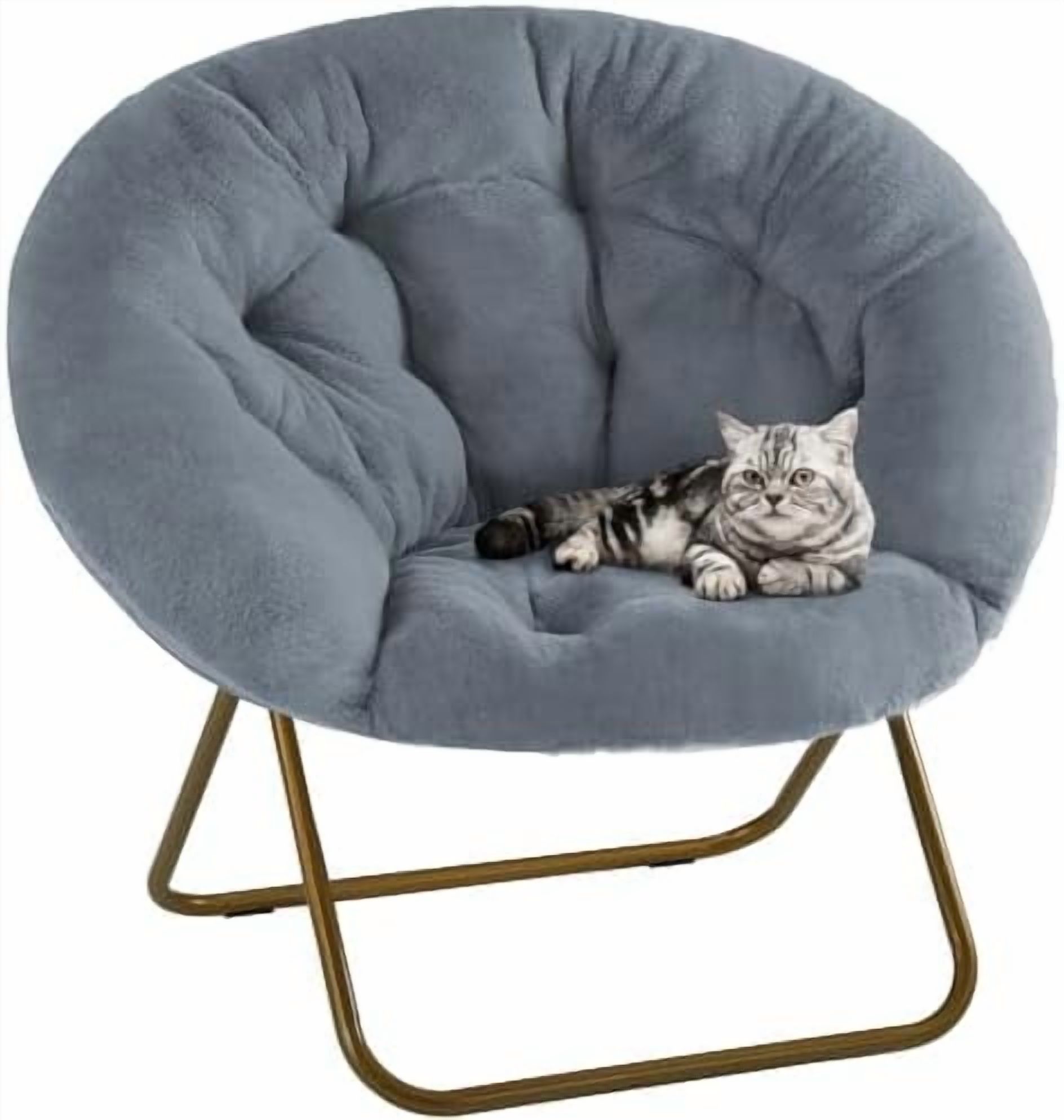 Comfy Saucer Chairs Cozy Faux Fur Soft Lounge Cute Folding Bedroom ...