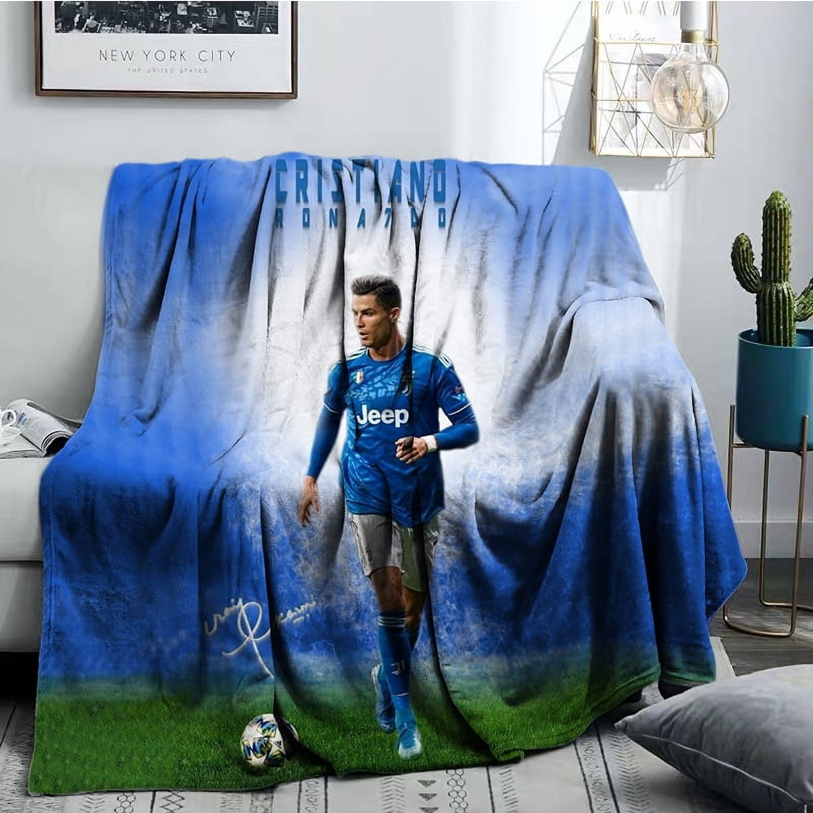 Comfy Sofa Blanket-Cristiano Ronaldo Novelty Blanket Microfiber Bed Throw Blanket for Winter ...