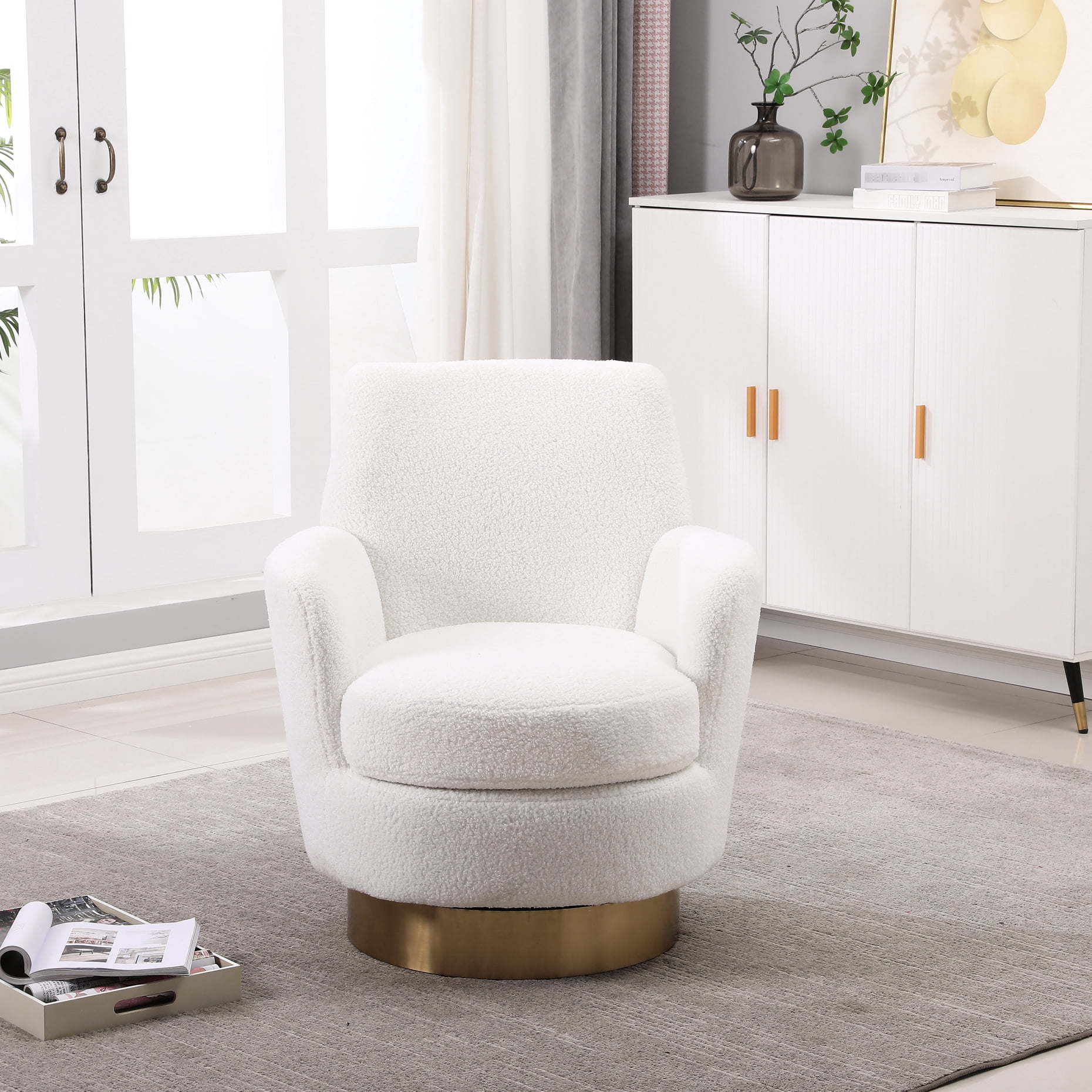 Comfy Swivel Chair, 360° Rotation, Deep Seat For Bedroom & Living Room ...