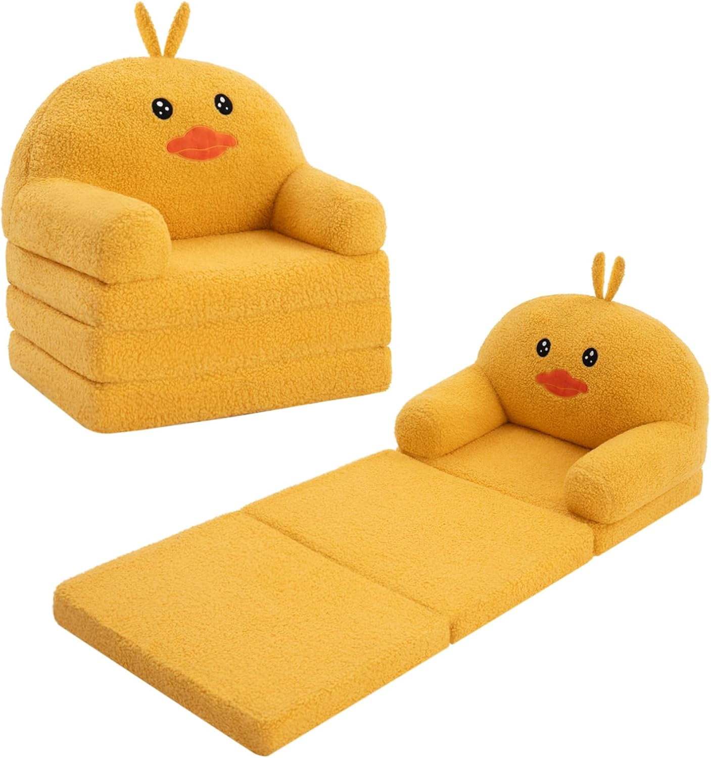 Comfy Toddler Chair, Kids Couch Fold Out to Lounger, Foldable Baby Sofa ...