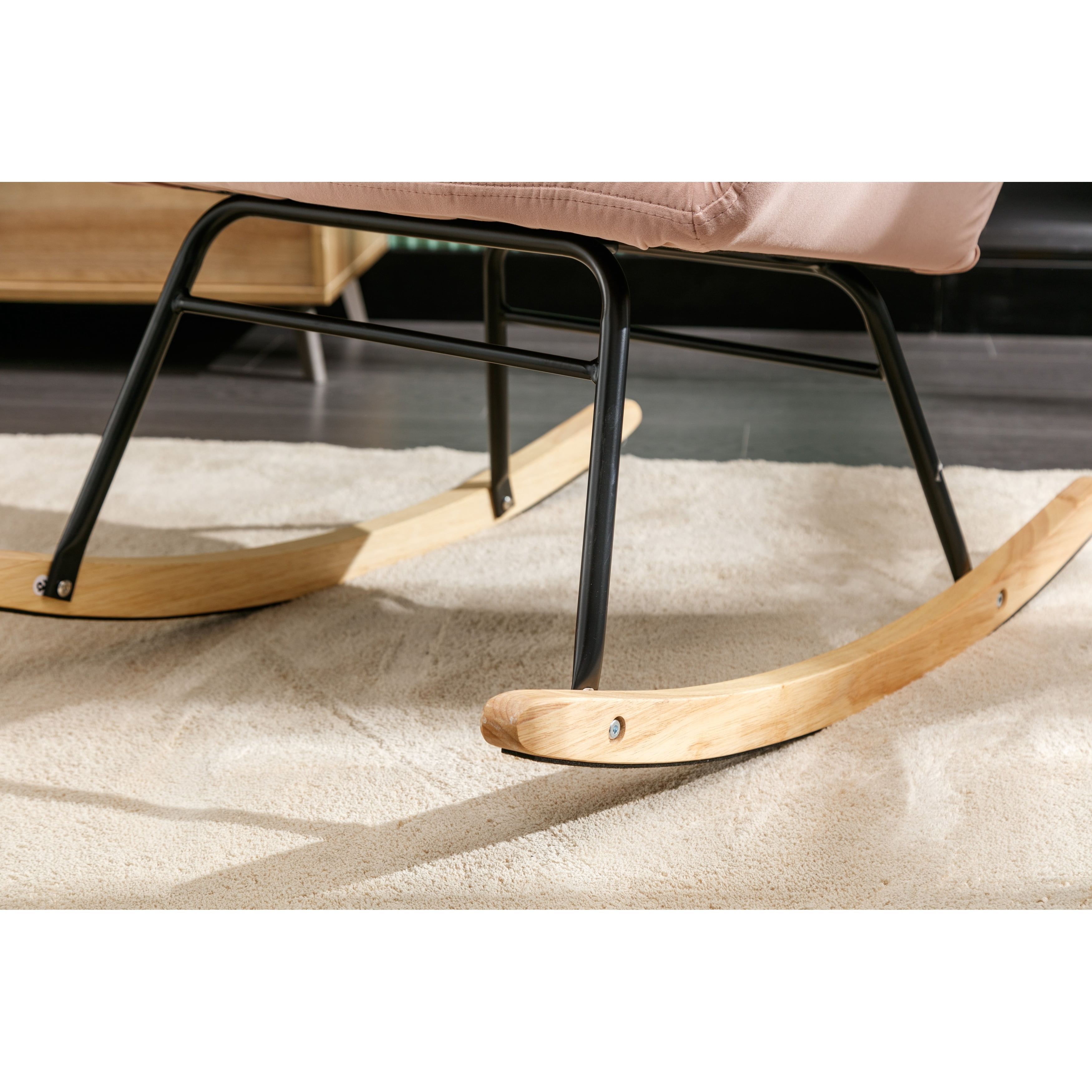 Comfy Wingback Glider Rocker Rocking Chair for Nursery for Living Room ...