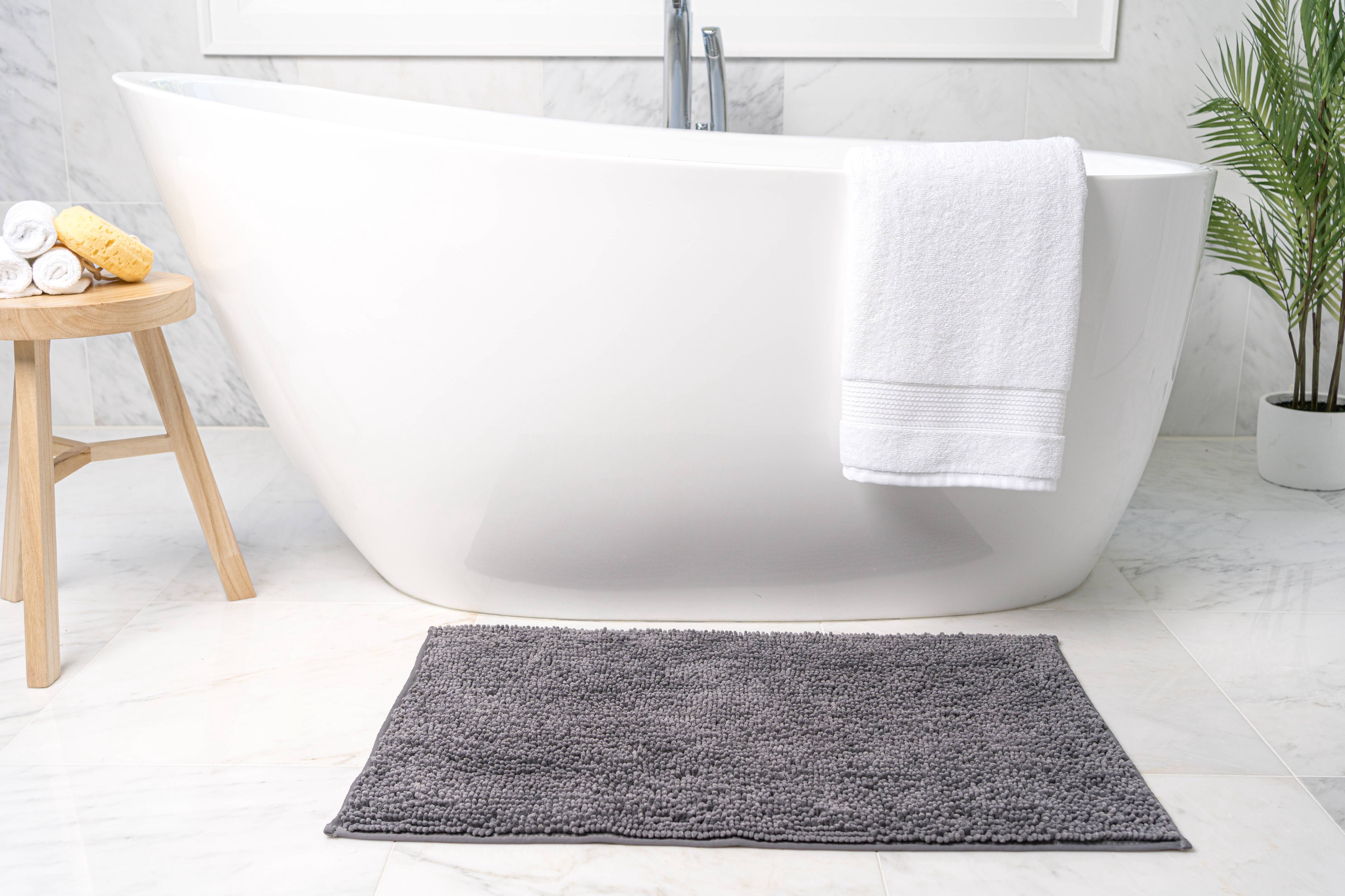 Comfy World Collection Two Piece Chenille Bath Mat Set, Ultra-Soft ...
