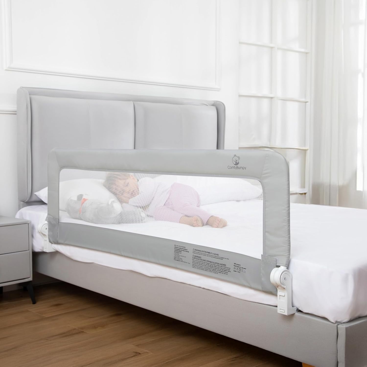 "Comfy Bumpy XL Toddler Safety Bed Rail, Adjustable Under Mattress ...